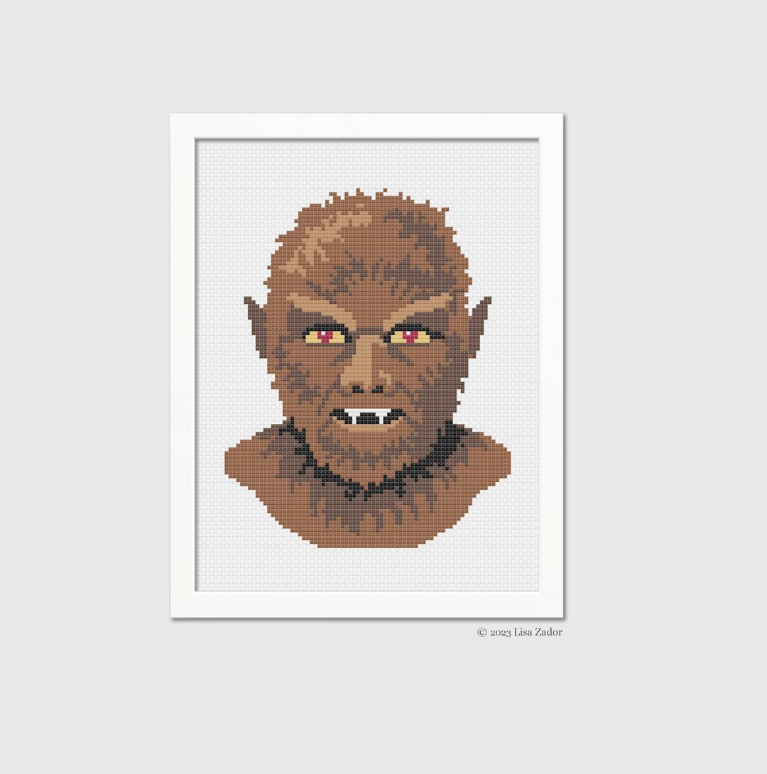 Wolfman Werewolf Cross-stitch Pattern - Cross-stitch Ornament - Classic ...
