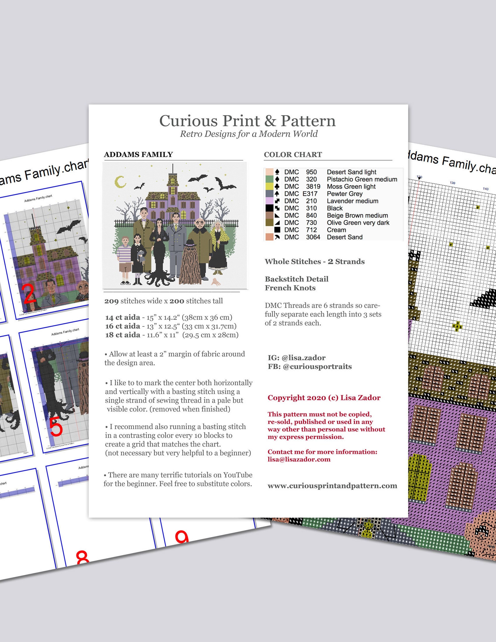 Addams Family Cross-stitch Pattern Gothic Needlepoint - Etsy