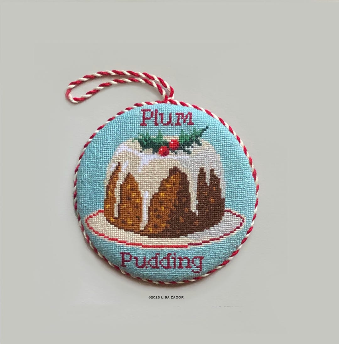 Plum Pudding Needlepoint Christmas Ornament Canvases - Fruitcake, and ...