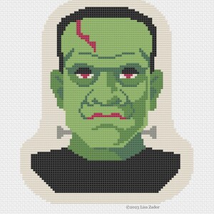 Frankenstein Cross-stitch Pattern - Frankenstein's Monster Ornament ...