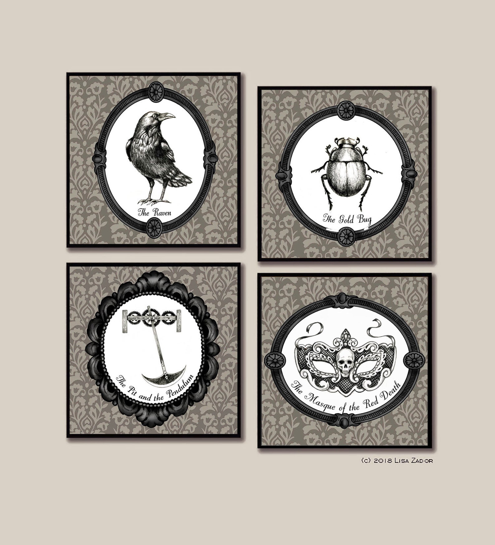 Edgar Allan Poe Cards the Raven Notecards Victorian | Etsy