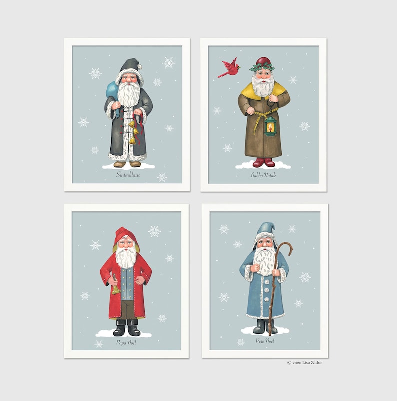 Santa Around the World Folk Christmas International Santa - Etsy