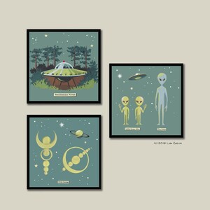 Retro UFO Coasters, Flying Saucer Coaster Set, Aliens ...