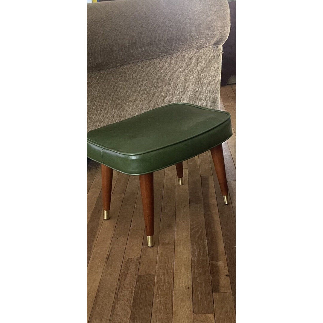 VINTAGE Mad Men Mid MCM Century Modern Mod Chair Footstool Gold Tips - Etsy