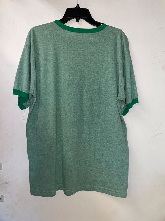 1970s Glitter Iron On C-3PO Green Ringer T-Shirt - Gem