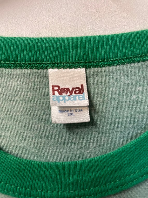 1970s Glitter Iron On C-3PO Green Ringer T-Shirt - Gem