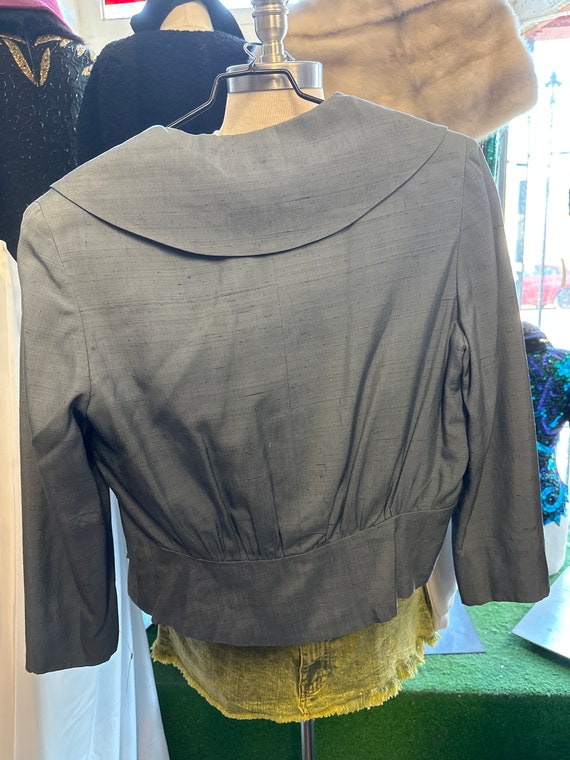 1950s Raw Silk Crop Jacket - Gem