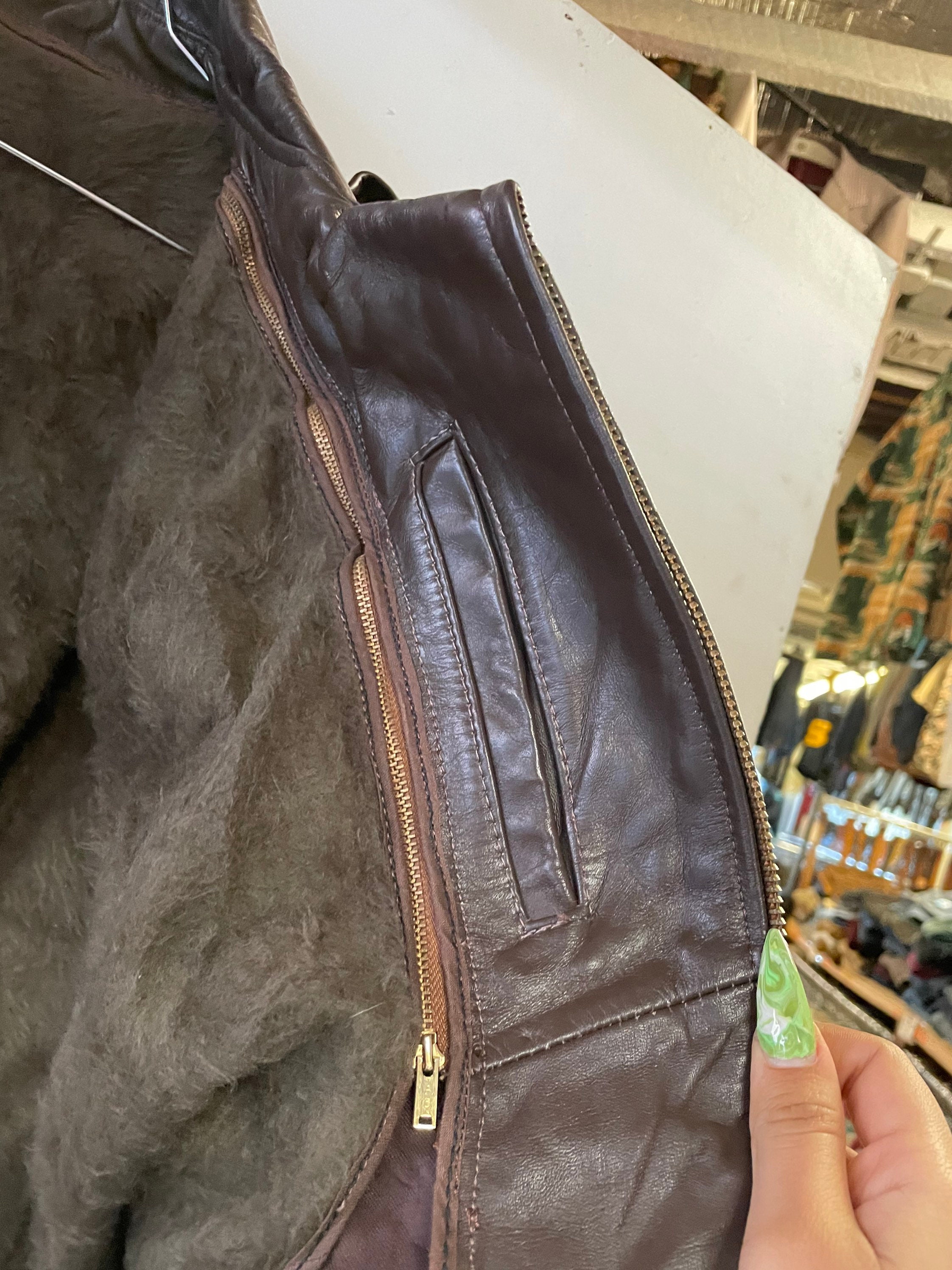 1970s Authentic Brown Leather Jacket - Etsy