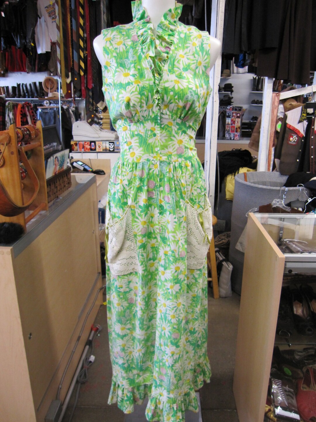 Daisy Dress // 60s Maxi Dress // 1960s Clothing // Hippie Boho Bohemian ...