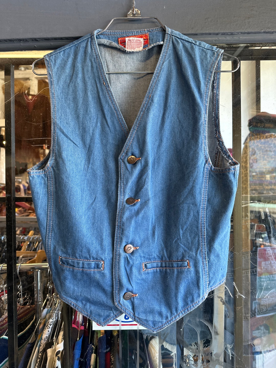 1970s Denim Vest - Etsy