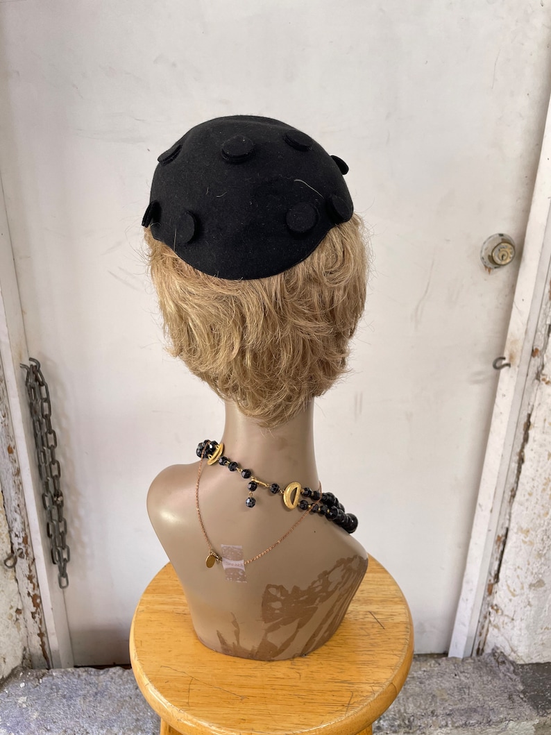 1950s Black Wool Felt Skull Cap - Etsy