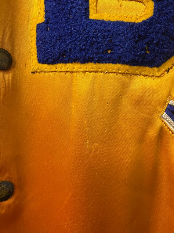 1950s Satin Letterman Jacket School Bomber Varsity - Gem