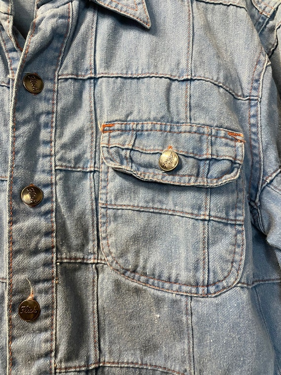 1970s Window Pane Denim Jacket - Gem