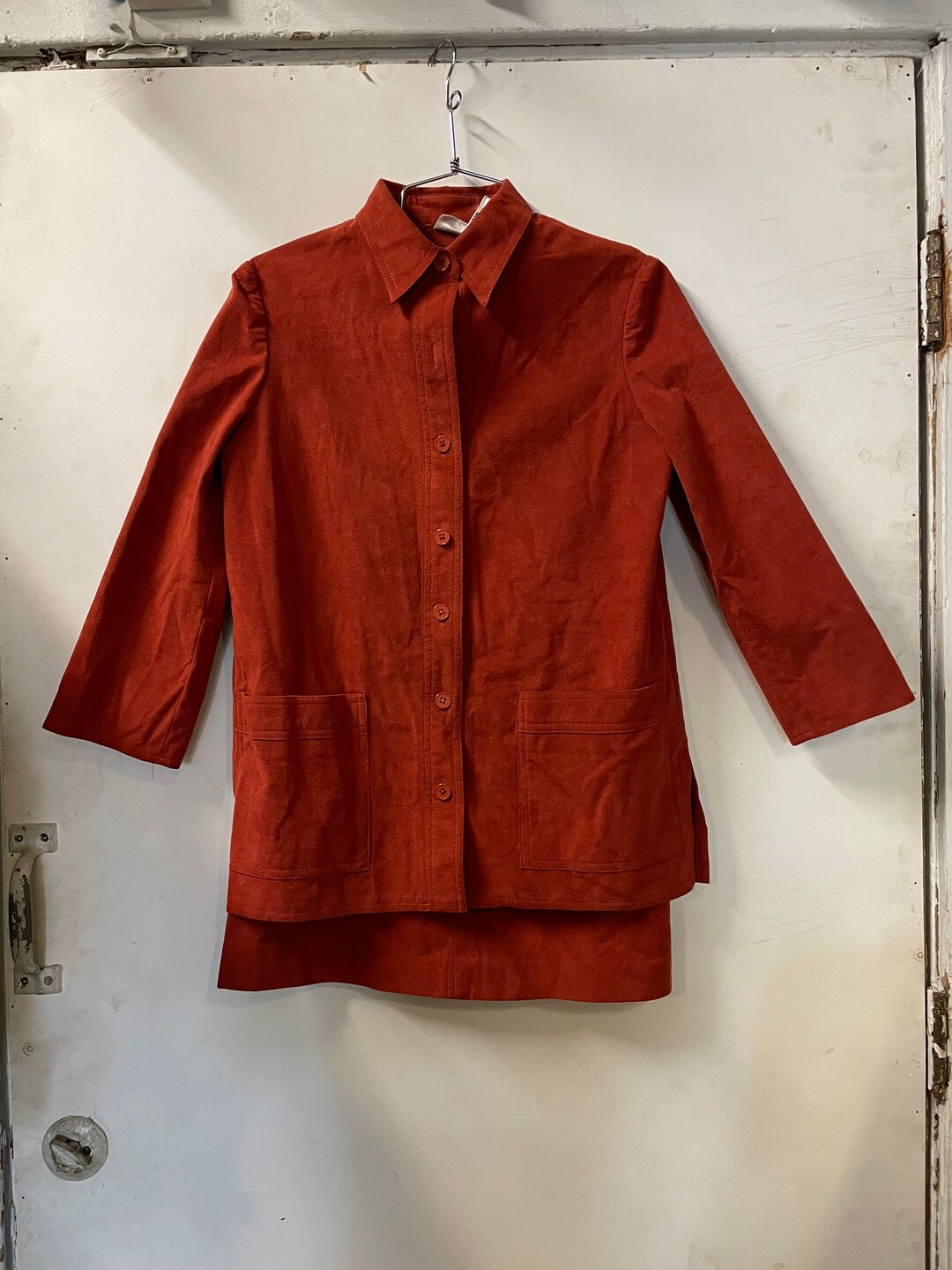 1970s Rust Colored Ultra Suede Skirt Suit - Etsy