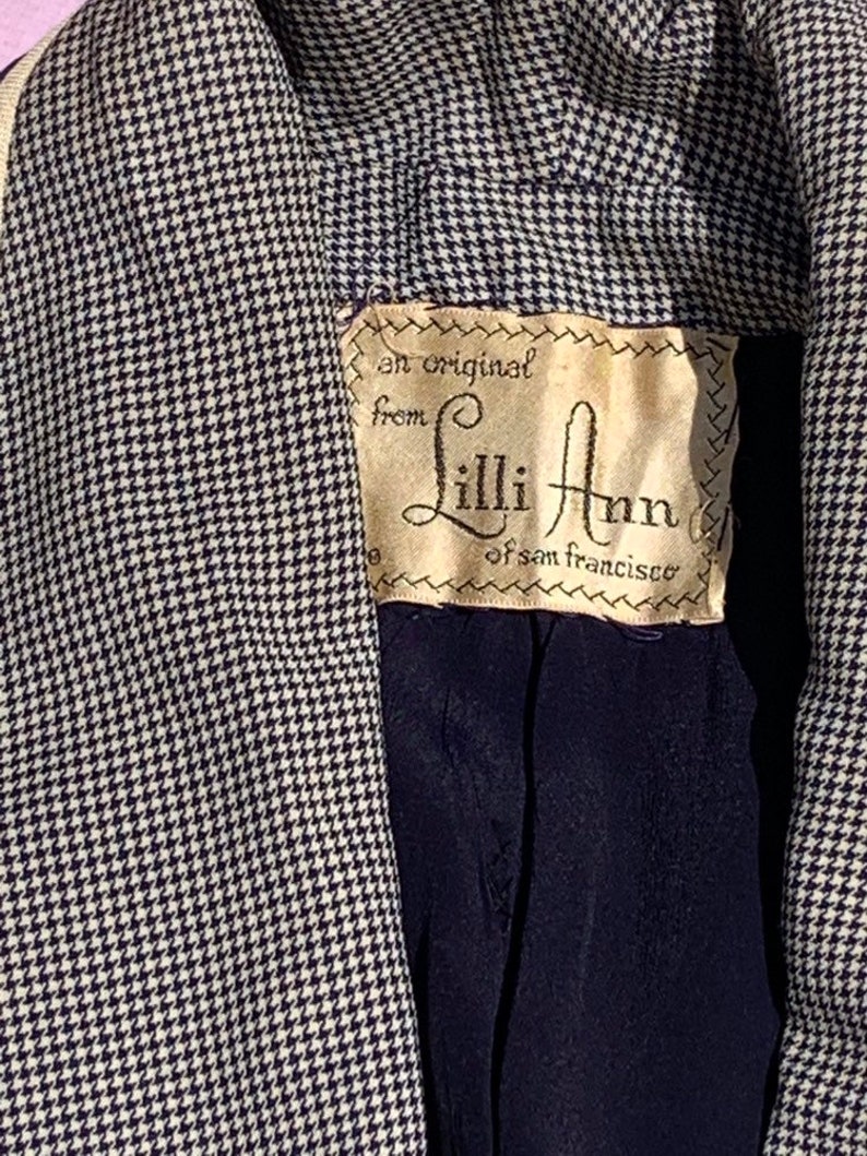 Lilli Ann 1940/50s Blue and Cream Fitted Blazer - Etsy