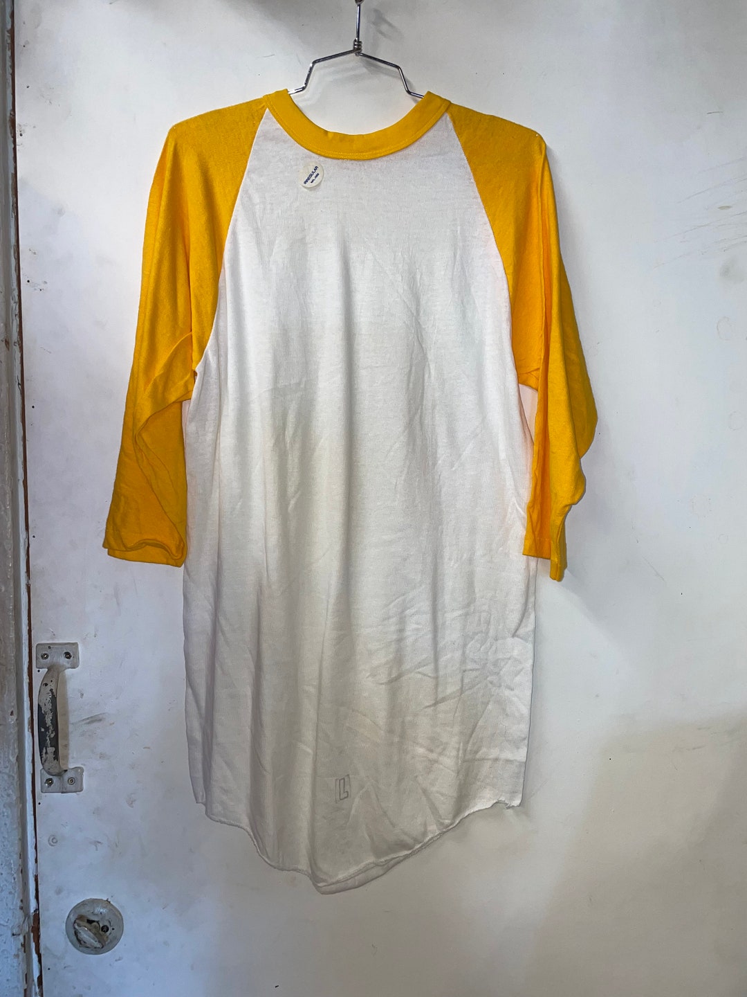 1970s Dead-stock White and Yellow Baseball T-shirt Made in USA - Etsy