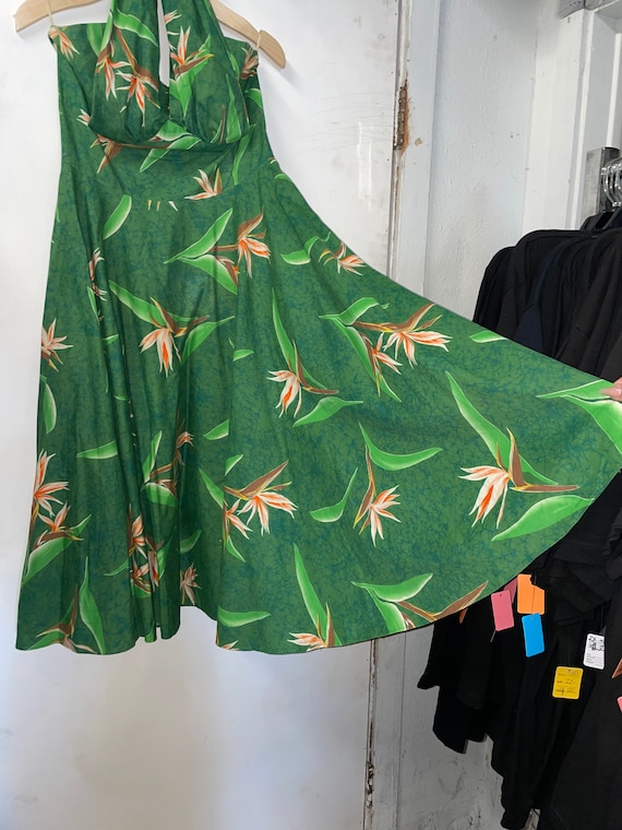 1950s Tiki Hawaiian Halter Dress Gem