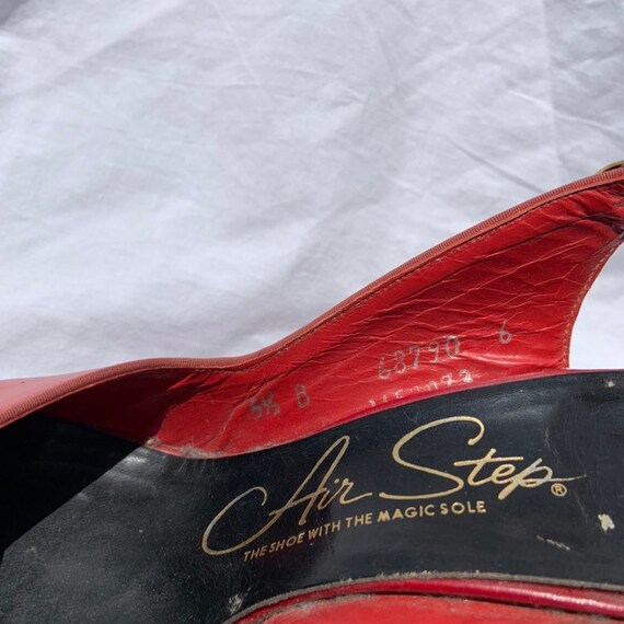 1950s Red Leather Sling Back High Heels - Gem