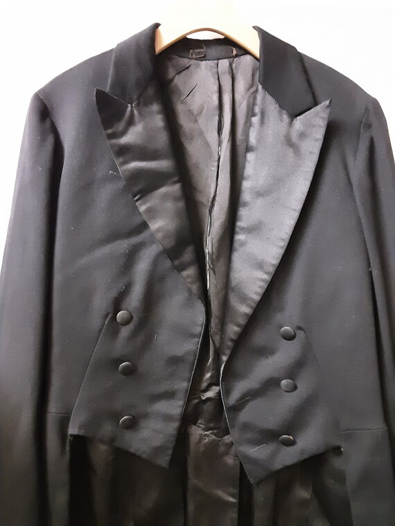 1940s Mens Wool Tailcoat Tails Jacket Formal - Gem