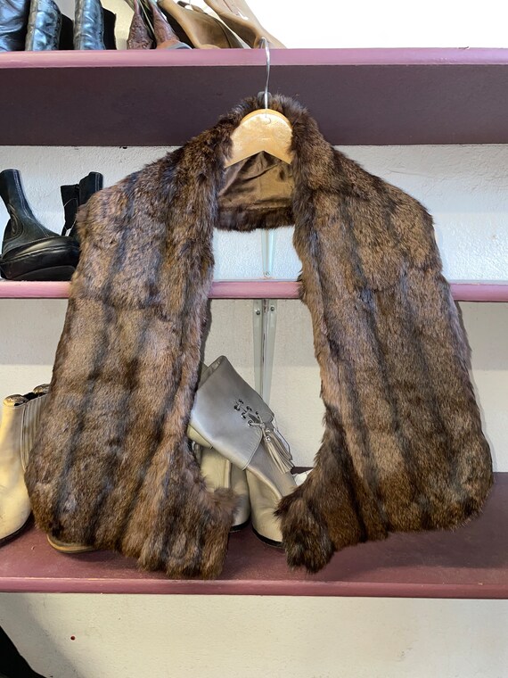 1950s real Fur Scarf / Collar - Gem