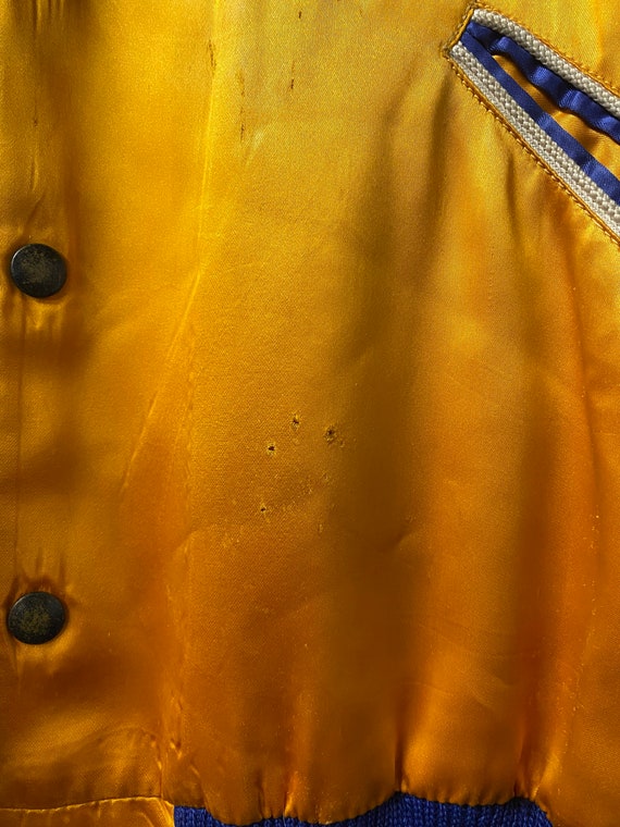 1950s Satin Letterman Jacket School Bomber Varsity - Gem