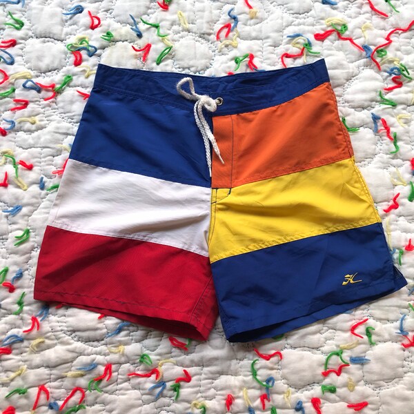 Color Block Shorts - Etsy