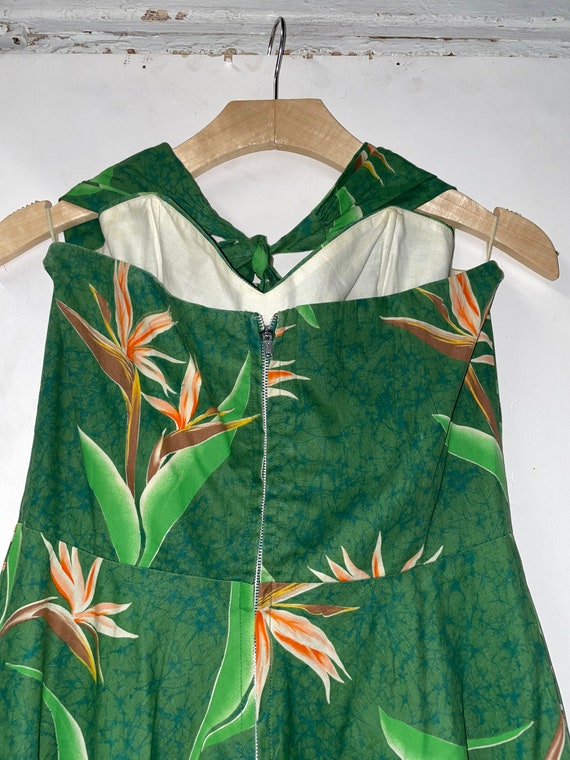 1950s Tiki Hawaiian Halter Dress Gem