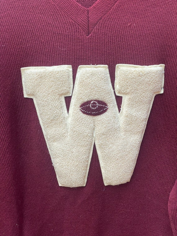 1950s Maroon Wool Varsity Sweater - Gem