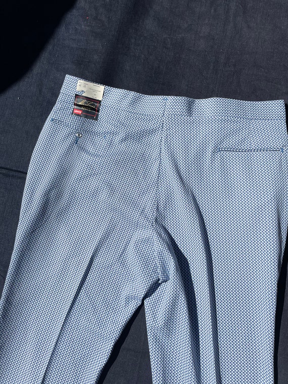 Mens 70s Polyester Plaid Pants - Gem