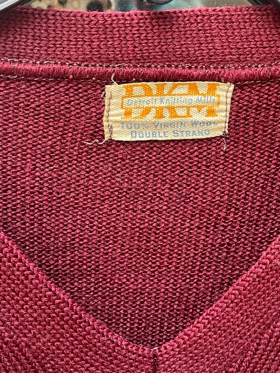 1950s Maroon Wool Varsity Sweater - Gem