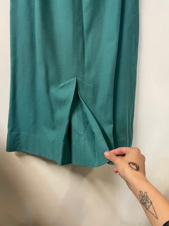 1950s Turquoise Wool Pencil Skirt - Gem