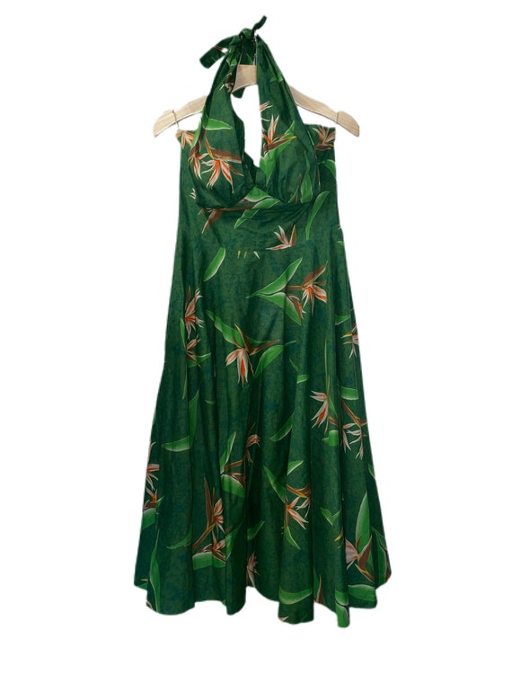 1950s Tiki Hawaiian Halter Dress Gem