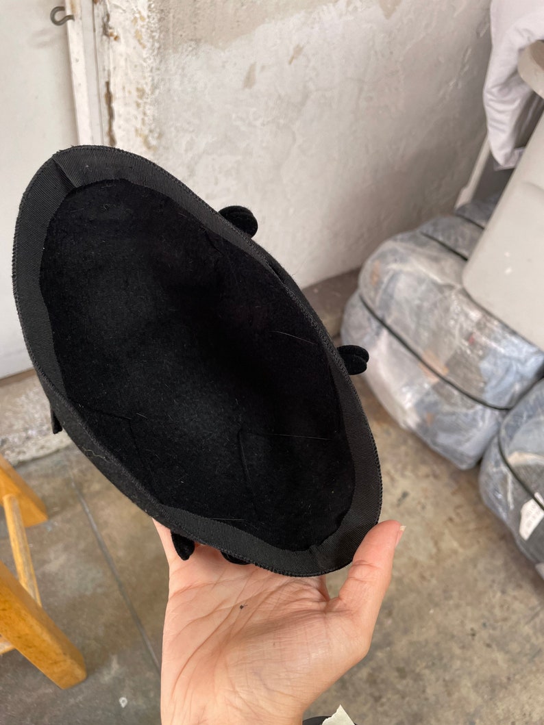 1950s Black Wool Felt Skull Cap - Etsy