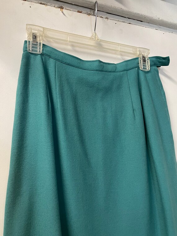 1950s Turquoise Wool Pencil Skirt - Gem