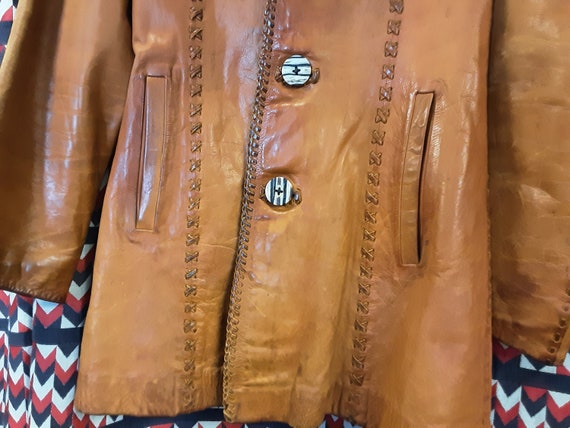 Handmade Leather Jacket Mens 1970s Incredibly Beaut… - Gem