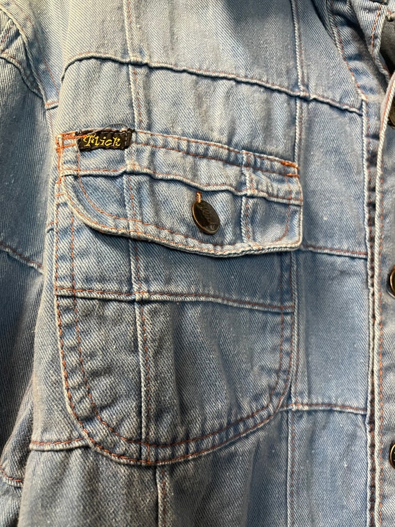 1970s Window Pane Denim Jacket - Gem