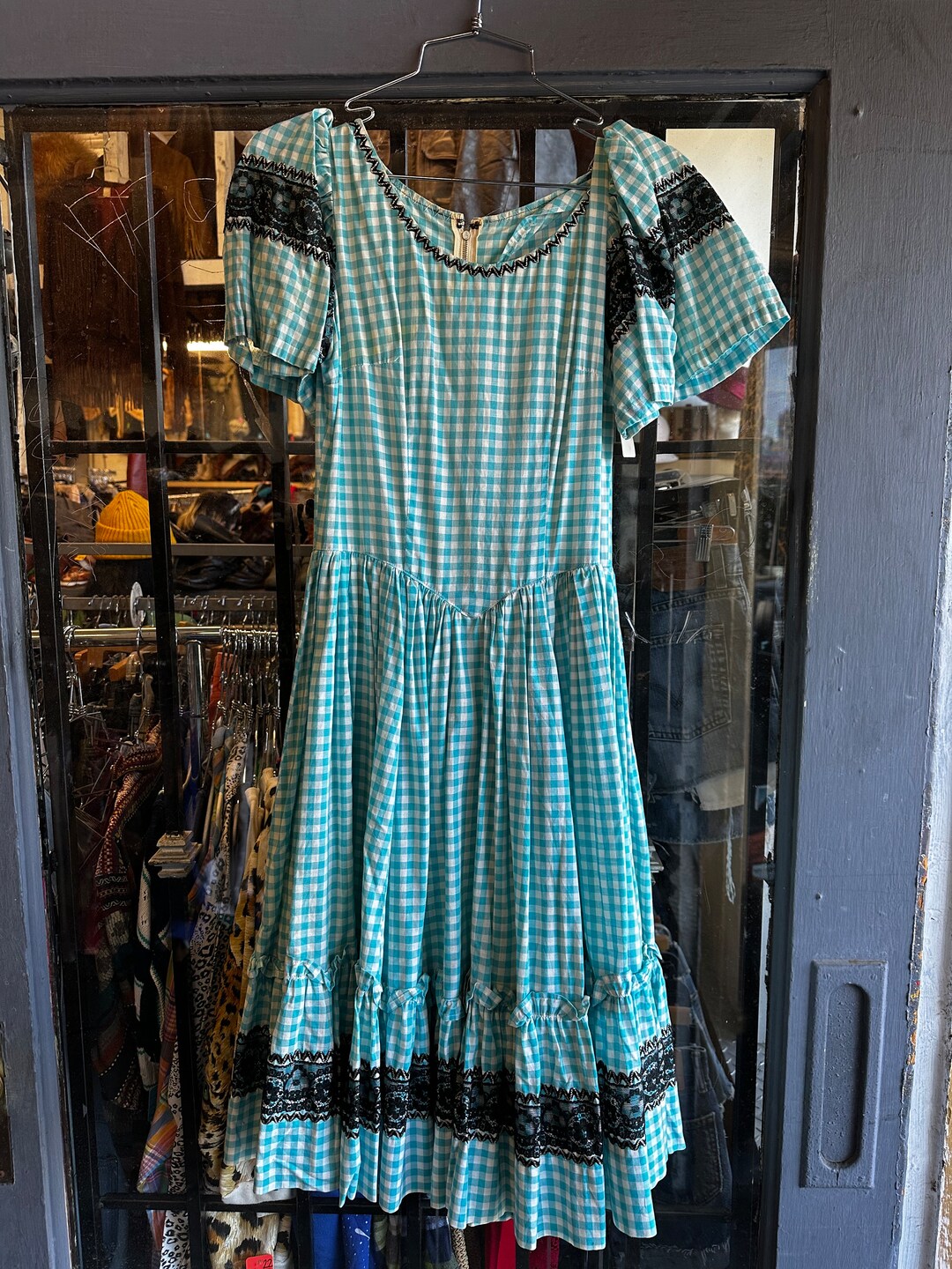 1950s Blue Gingham Print Square Dancing Dress - Etsy