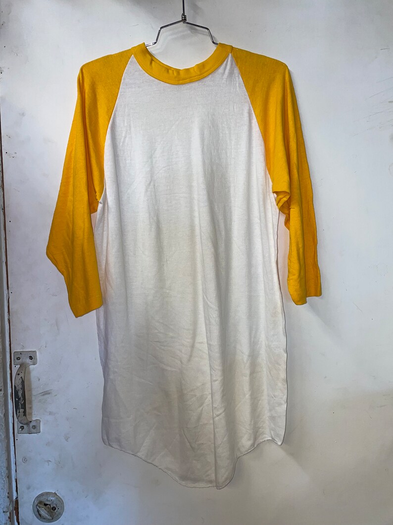 1970s Dead-stock White and Yellow Baseball T-shirt Made in USA - Etsy