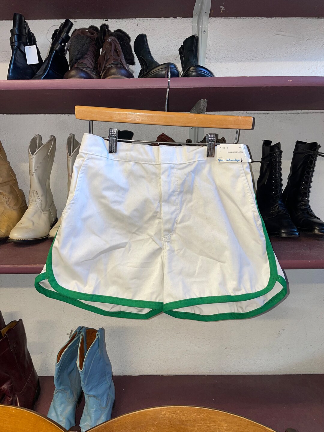1970s Deadstock White and Green Gym Shorts - Etsy