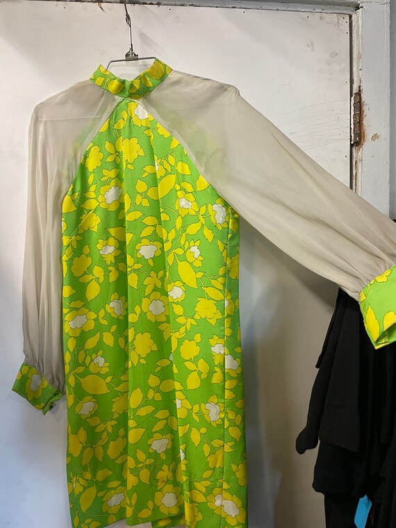 1960s Mod Floral Print Dress - Gem