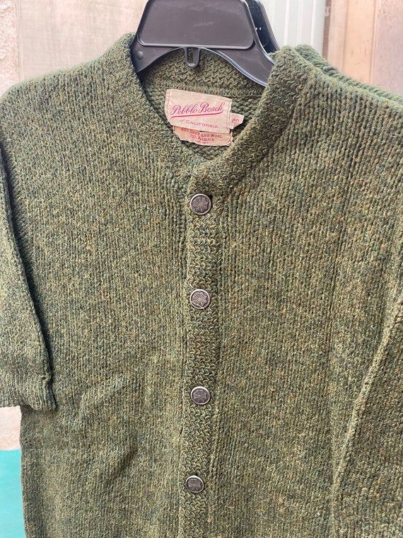 1950s Shortsleeved Men’s Cardigan Sweater - Gem
