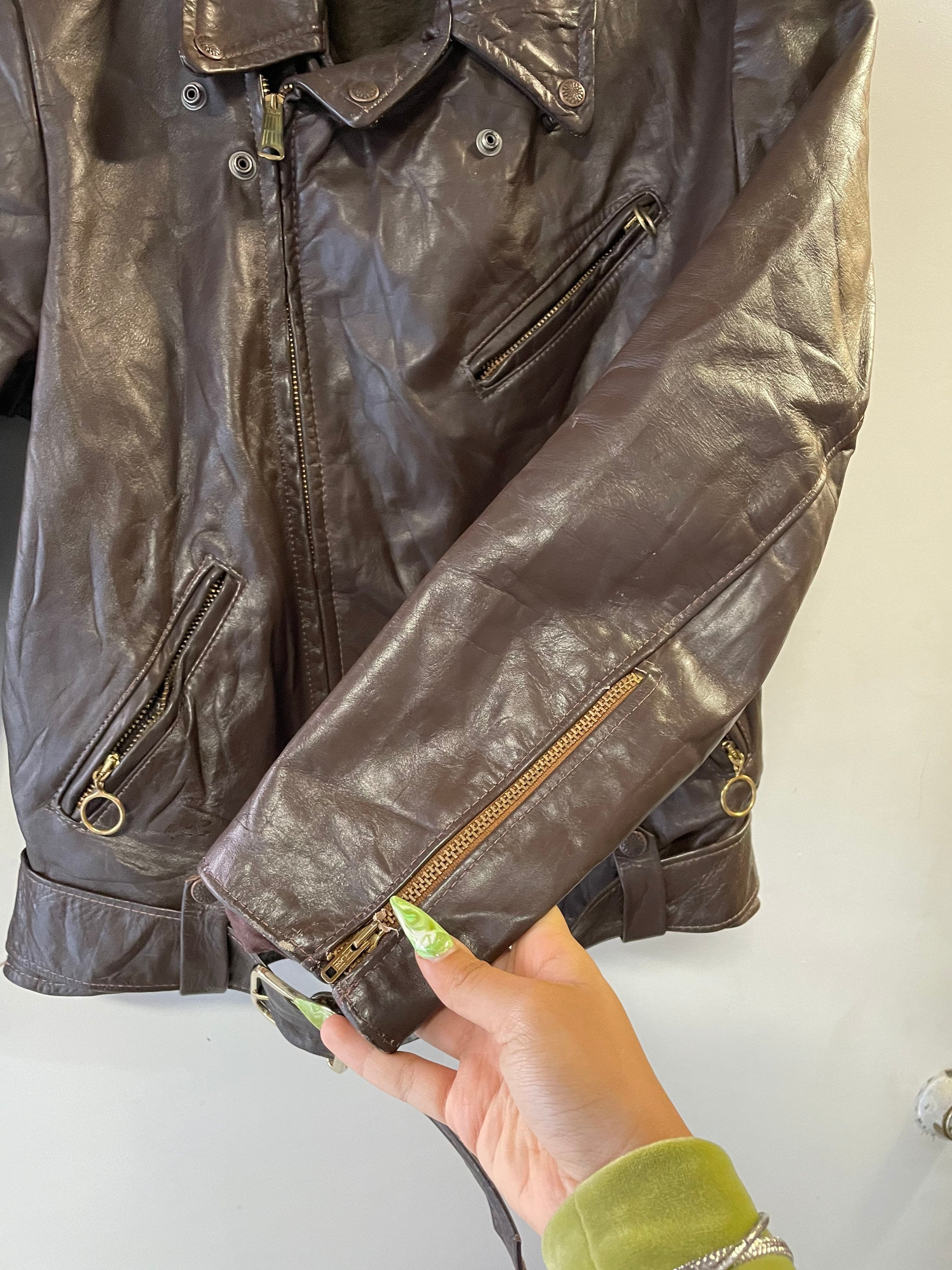 1970s Authentic Brown Leather Jacket - Etsy