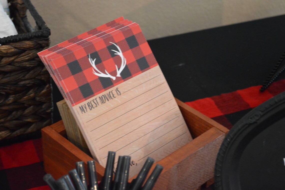 Buffalo Plaid Baby Shower Cards and Gift Printable Baby - Etsy