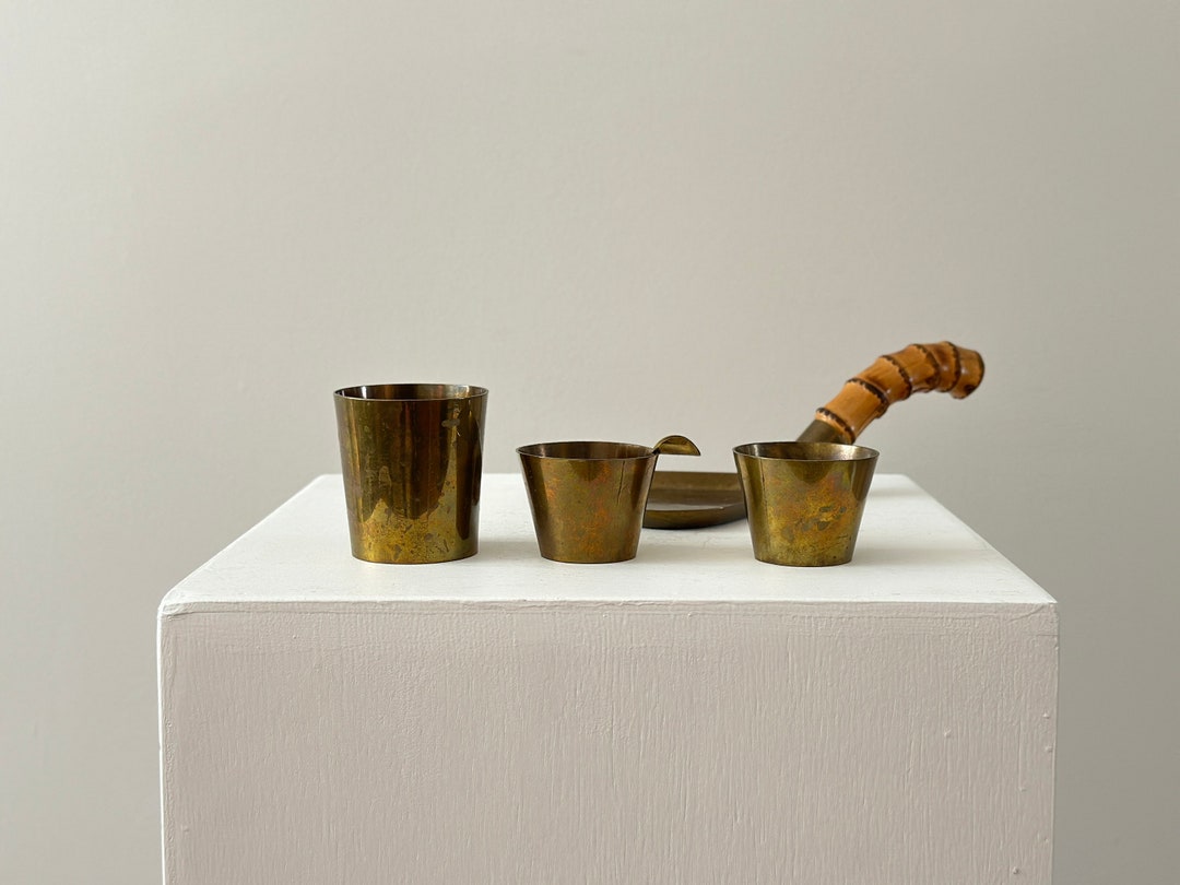 1960s – Schaefer Handarbeit Copper With Bamboo Tray and Copper Cups and ...