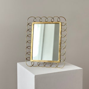 1950s – Mid Century Italian Brass Loops Table Mirror - Etsy
