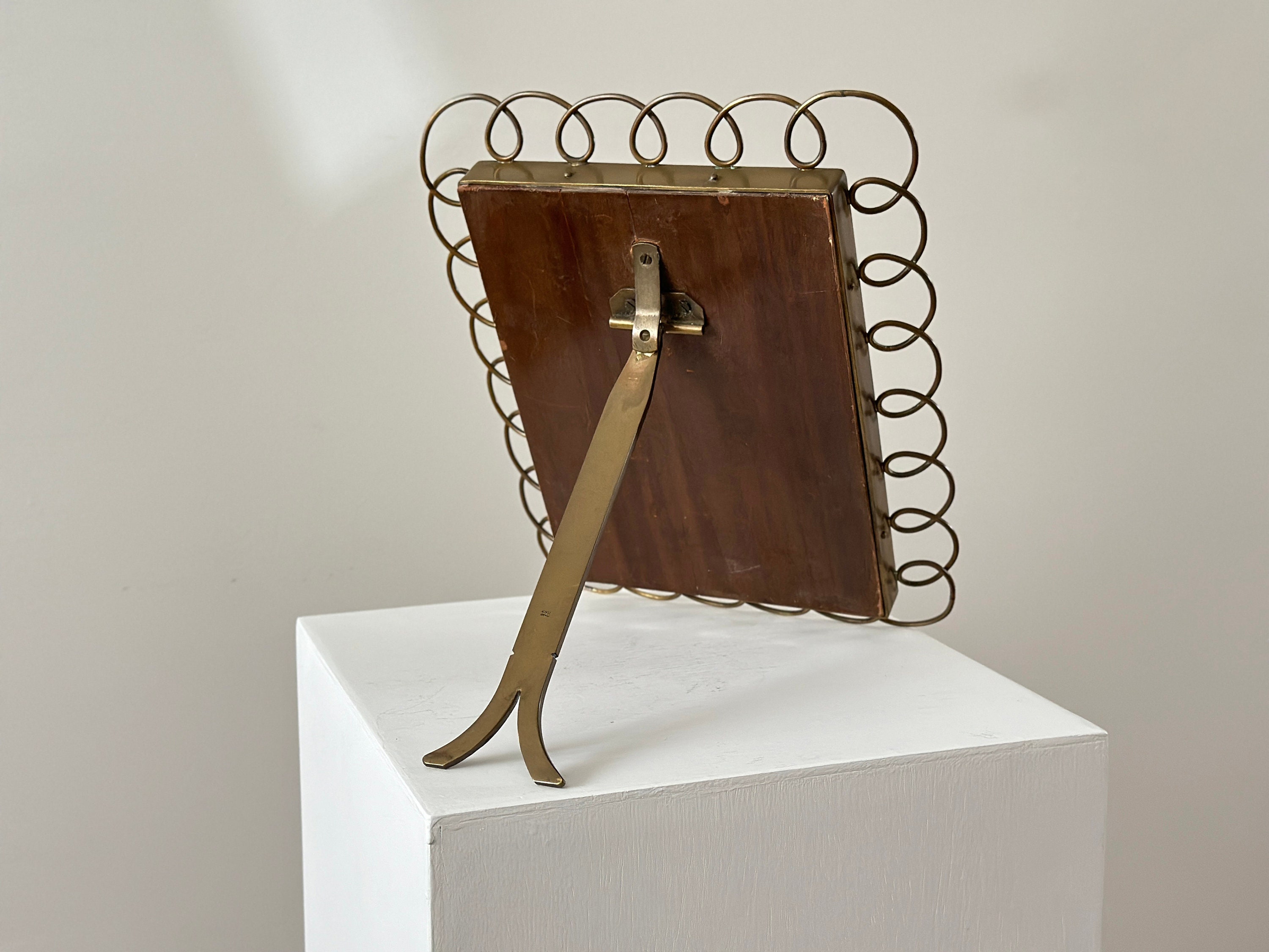 1950s – Mid Century Italian Brass Loops Table Mirror - Etsy