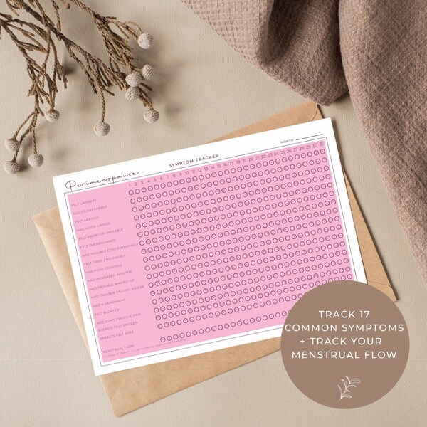 Menopause Symptom Tracker Template - Etsy