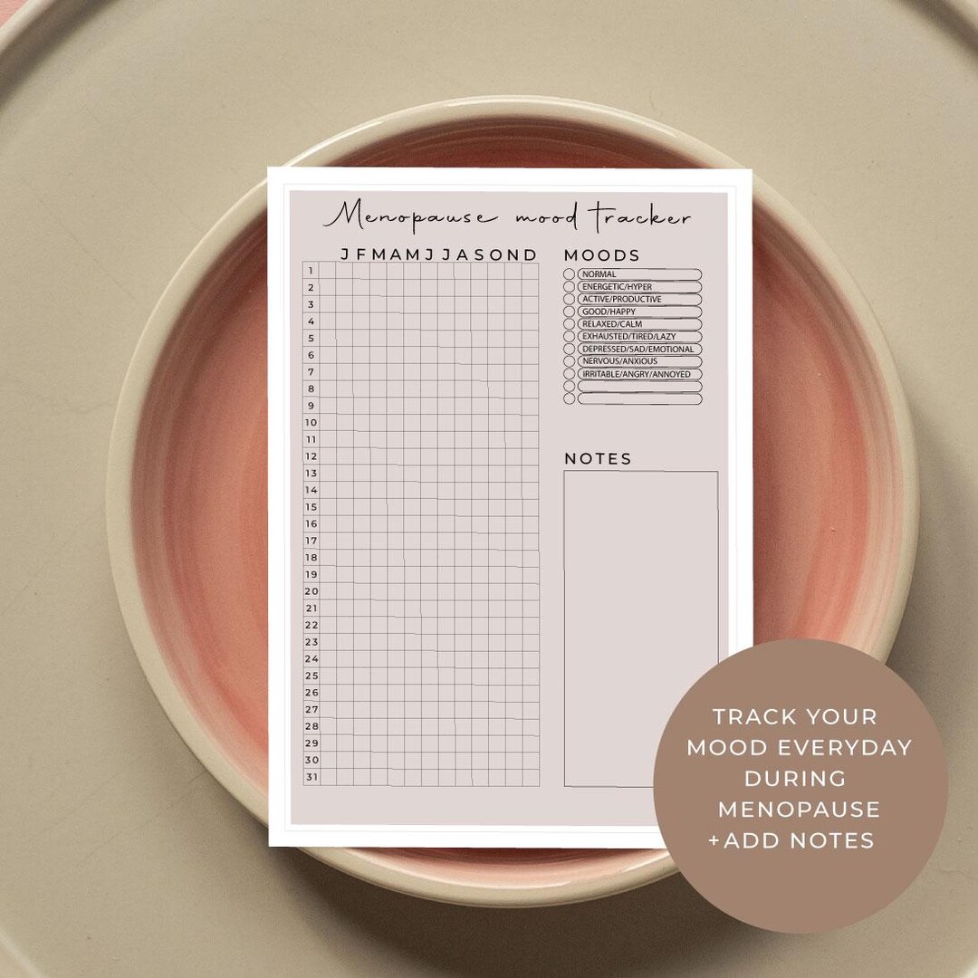 Menopause Mood Tracker, Mood Tracker, Perimenopause Journal, Menopause ...