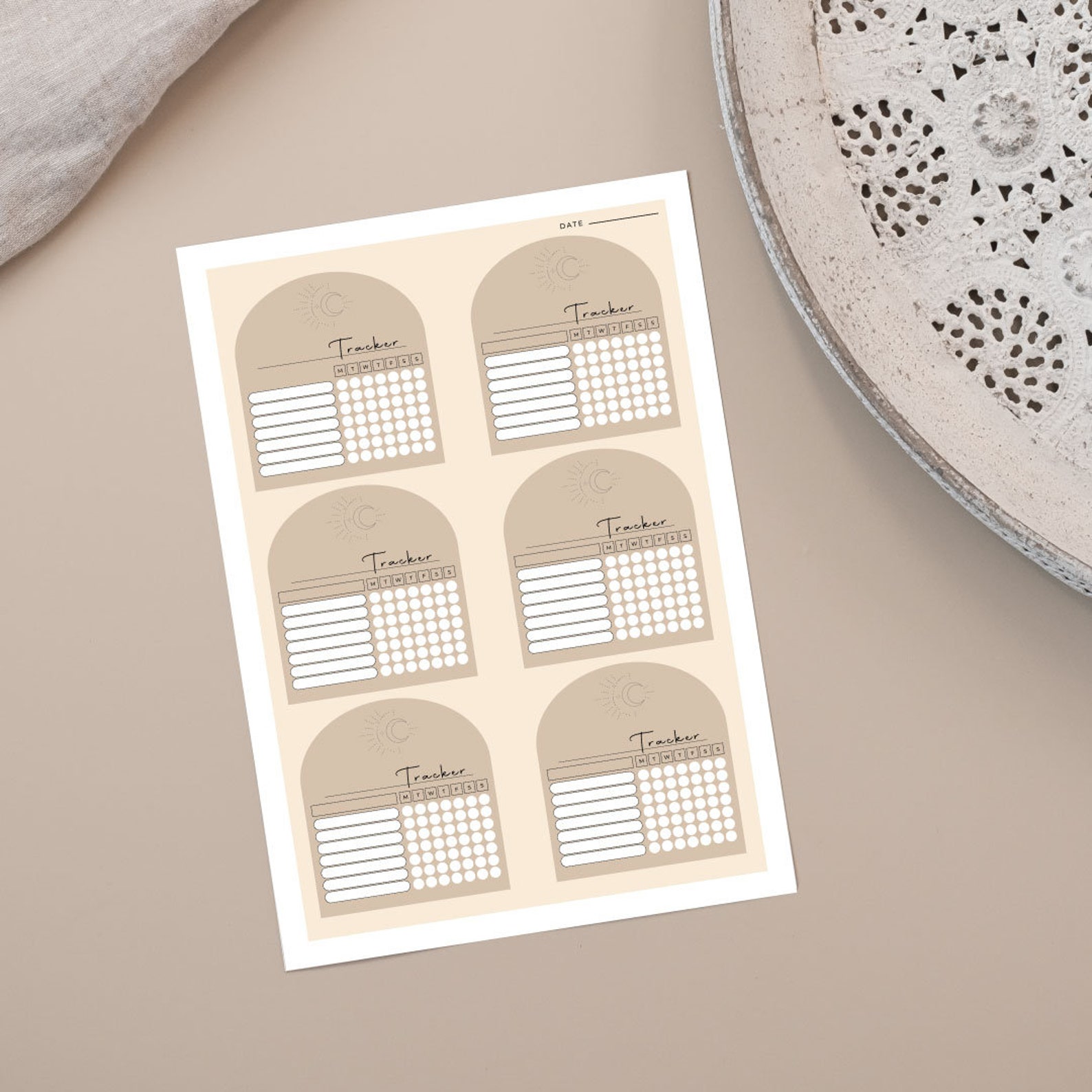 6 Boxes Weekly Tracker Moon, Weekly Tracker, Habit Tracker Template ...