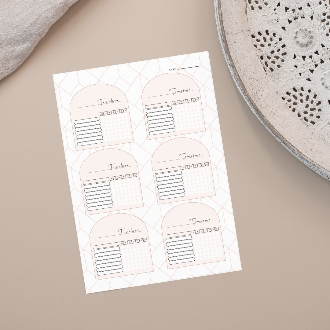 6 Boxes Weekly Tracker Geo, Weekly Tracker, Habit Tracker Template ...